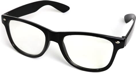 Skeleteen Retro Nerd Costume Glasses Oversized Black Hipster Eyeglasses With Clear