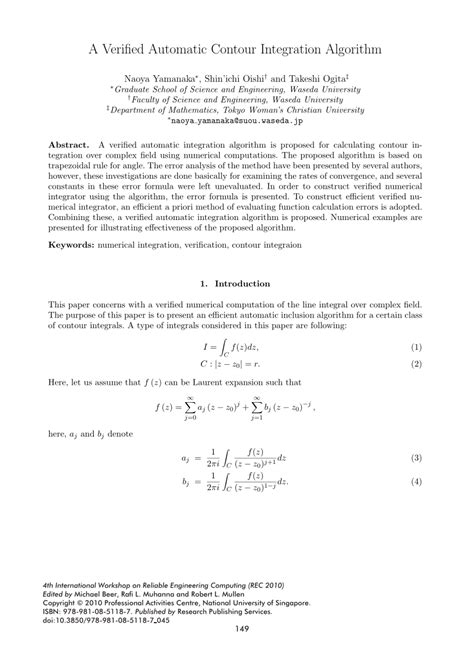 pdf a verified automatic contour integration algorithm