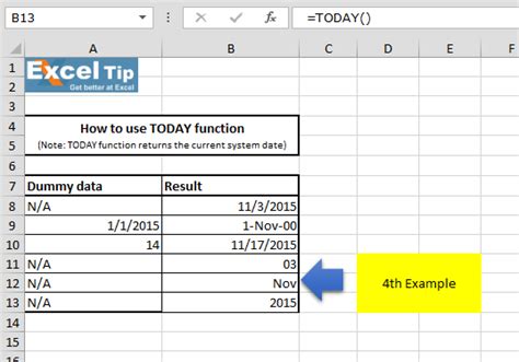 Insert Current Date Into A Cell In Excel