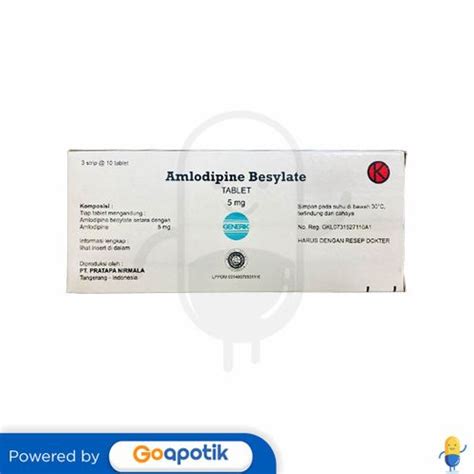 Amlodipine Besylate Pratapa Mg Box Tablet Kegunaan Efek Samping
