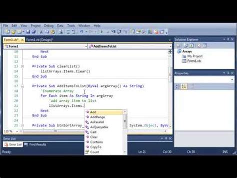 Visual Basic Tutorial 62 Passing Arrays As Parameters YouTube