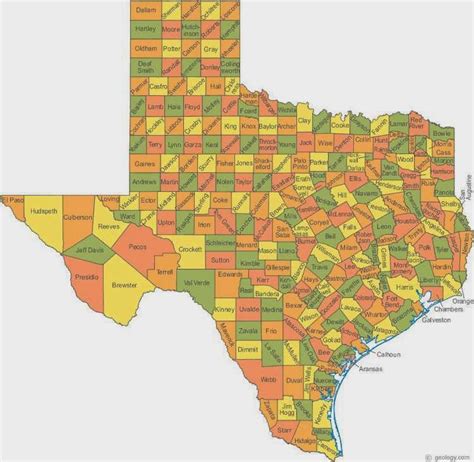 Printable Map Of Texas Counties