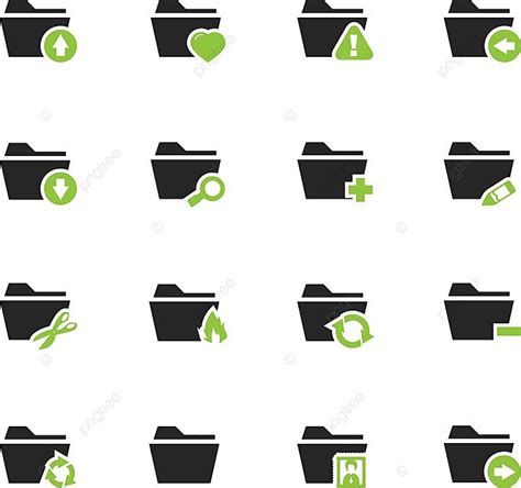 Folders Icons Set Silhouette Black Icon Vector Silhouette Black Icon