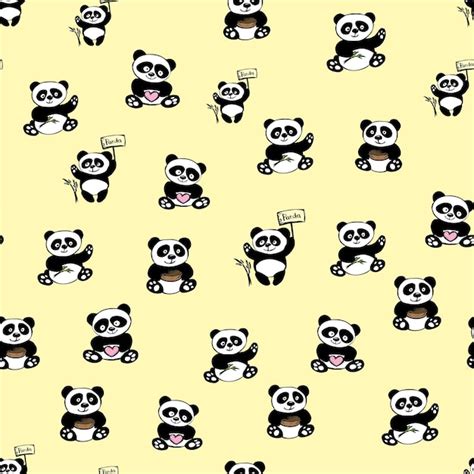 Patrón sin fisuras con lindo oso panda dibujado a mano ilustración