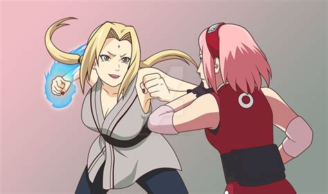 Tsunade Vs Sakura By Mockingbyrd On Deviantart Sakura Haruno Anime