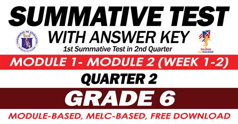 grade 6 summative tests melc based module based deped click gambaran