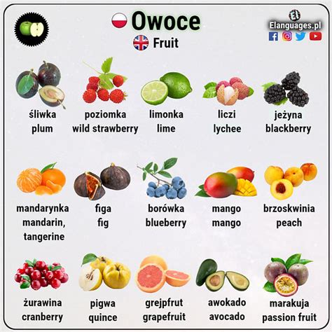 Owoce Po Angielsku Elanguages