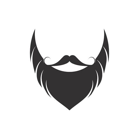 Logotipo do ícone de barba e vetor de bigode Vetor Premium