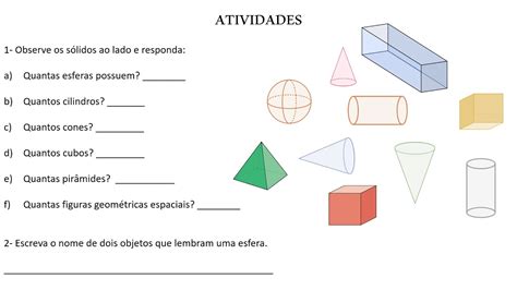 Atividade Figuras Geométricas Espaciais 5 Ano REVOEDUCA