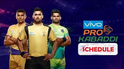 Pro Kabaddi 2024 Schedule PKL 8 Timetable Start Date Match Timings