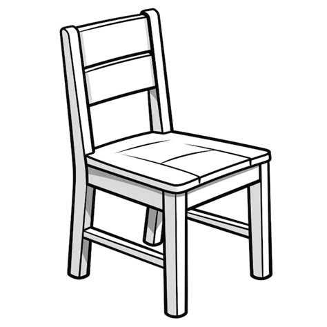 Dibujo Simple De Una Silla En Blanco Y Negro Para Colorear Arte