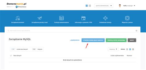 Jak utworzyć bazę danych w DirectAdmin Domenomania pl