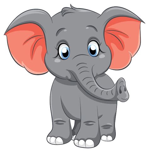 El Lindo Personaje De Dibujos Animados Del Elefante Vector Gratis