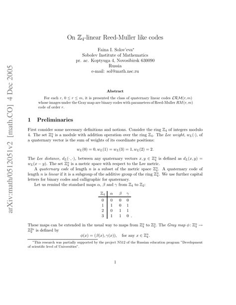 pdf on z4 linear reed muller like codes