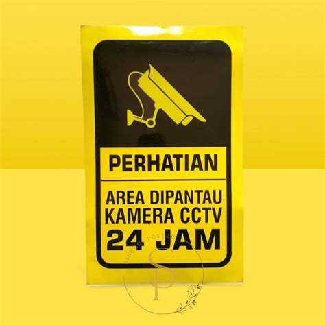 Jual Stiker CCTV 31x19 Cm Stiker Area Dipantau CCTV 24 Jam Sticker