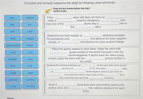 Solved Complete And Correctly Sequence The Steps For Drawing Chegg