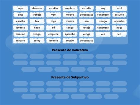 Presente De Subjuntivo Group Sort