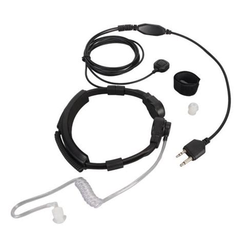 HURRISE Micro Casque Tube Acoustique avec Micro à Gorge et PTT pour