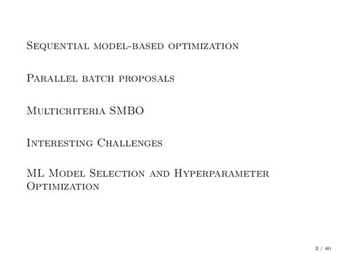 applying model based optimization to hyperparameter optimization in machine learning speaker deck