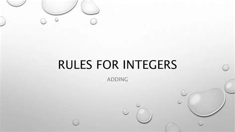 rules for integers adding and subtracting ppt