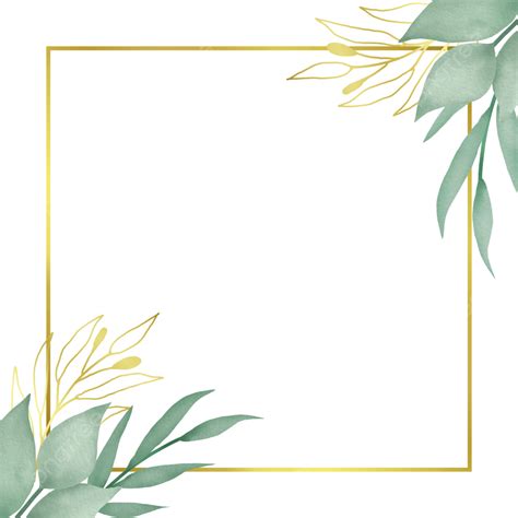 Watercolor Greenery Clipart Frames Borders Png Green Leaves Branches