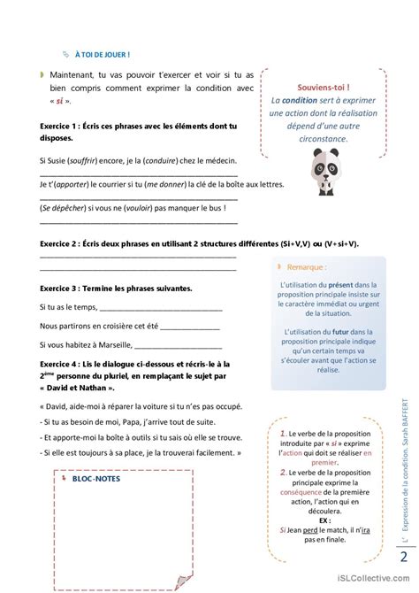 La condition avec si questions gui Français FLE fiches pedagogiques