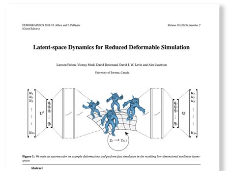 latent space dynamics for reduced deformable simulation lawson fulton