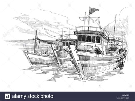 Fishing Boat Line Drawing At PaintingValley Explore Collection Of
