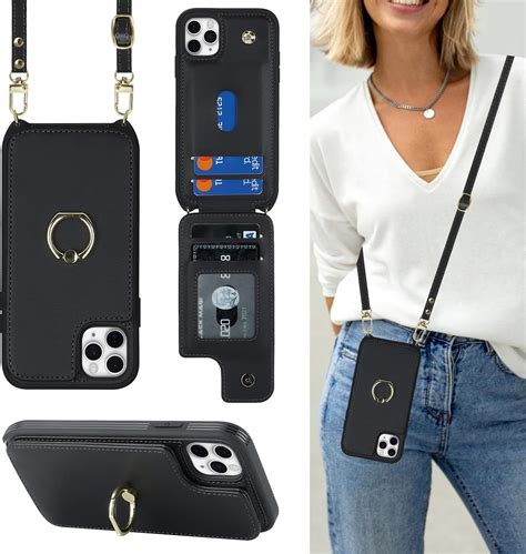 Amazon Lipvina For IPhone 14 Case With Card Holder And Strap For