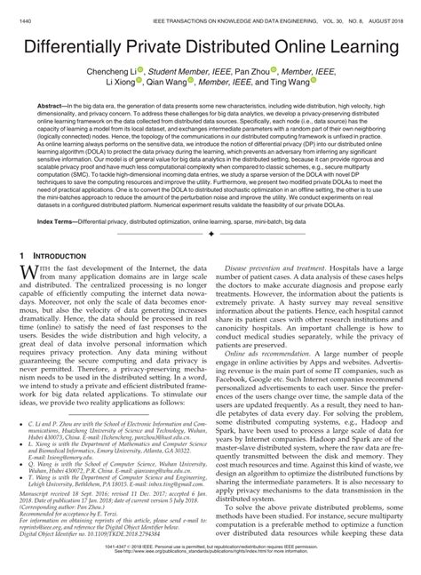 pdf differentially private distributed online learning