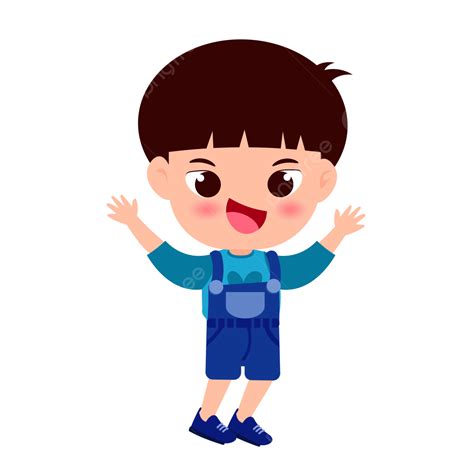 Menino Bonito Feliz Vetor PNG Bonitinho Garoto Desenho Animado