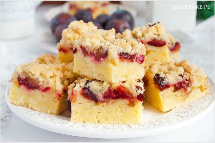 Śmietankowe ciasto ze śliwkami ILoveBake pl