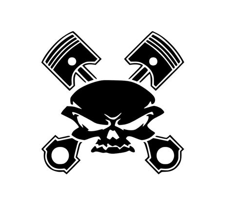 Cool Crossed Piston Skull Car Decal Sticker Svg Cut File Etsy