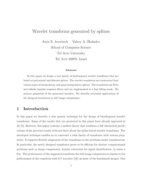 pdf wavelet transforms generated by splines dokumen tips