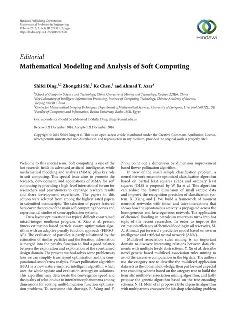 pdf mathematical modeling and analysis of soft computing
