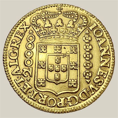 Dobrão de Ouro 20 000 Réis Brasil Colônia 1726M Imperador João V