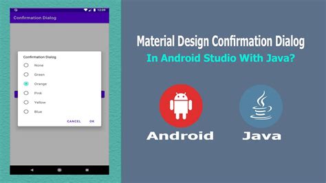 Material Design Confirmation Dialog In Android Studio With Java