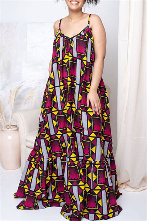 Wholesale Dark Purple Sexy Print Patchwork High Opening Spaghetti Strap