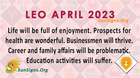 Leo April Monthly Horoscope Predictions Sunsigns Org