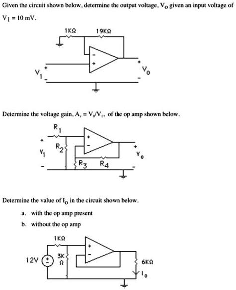 Solved Given The Circuit Shown Below Determine The Output Voltage Vo