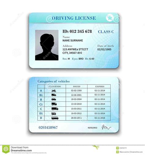 Blank Drivers License Template