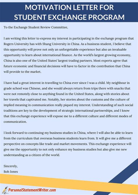 Motivation Letter Erasmus Exchange Example Coverletterpedia