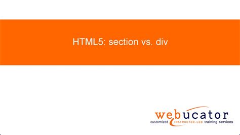 html5 section vs div youtube