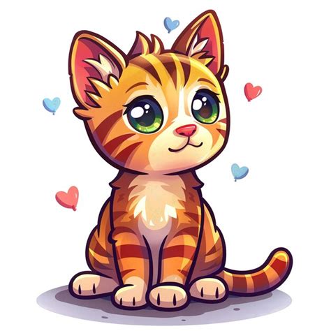 Premium Photo Cute Rainbow Cat Sticker Clipart Ai Generated