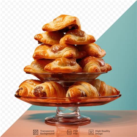 Una Bandeja De Croissants Con La Imagen De Un Croissant Archivo PSD