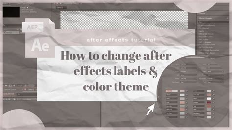 How To Change After Effects Label Colors Theme Youtube