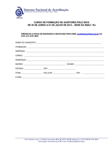 Preench Vel Dispon Vel Preencha A Ficha De Inscrio E Envie Nos Por E