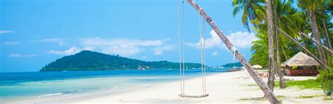 Palmen Strand Meer Schaukel Insel Tropisch X Uhd K