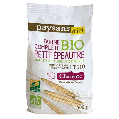 Farine complète de Petit épeautre bio et équitable T110 500 g