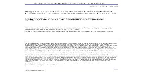 Diagnóstico y tratamiento de la medicina tradicional y PDF